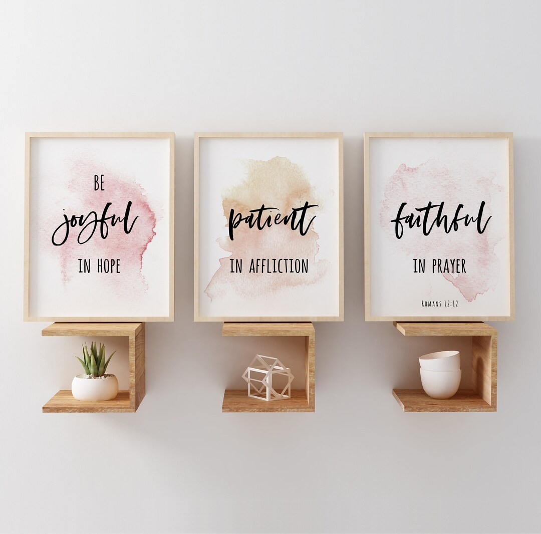 Romans 12:12 Be Joyful in Hope Bible Verse Wall Art, Printable Wall Art ...