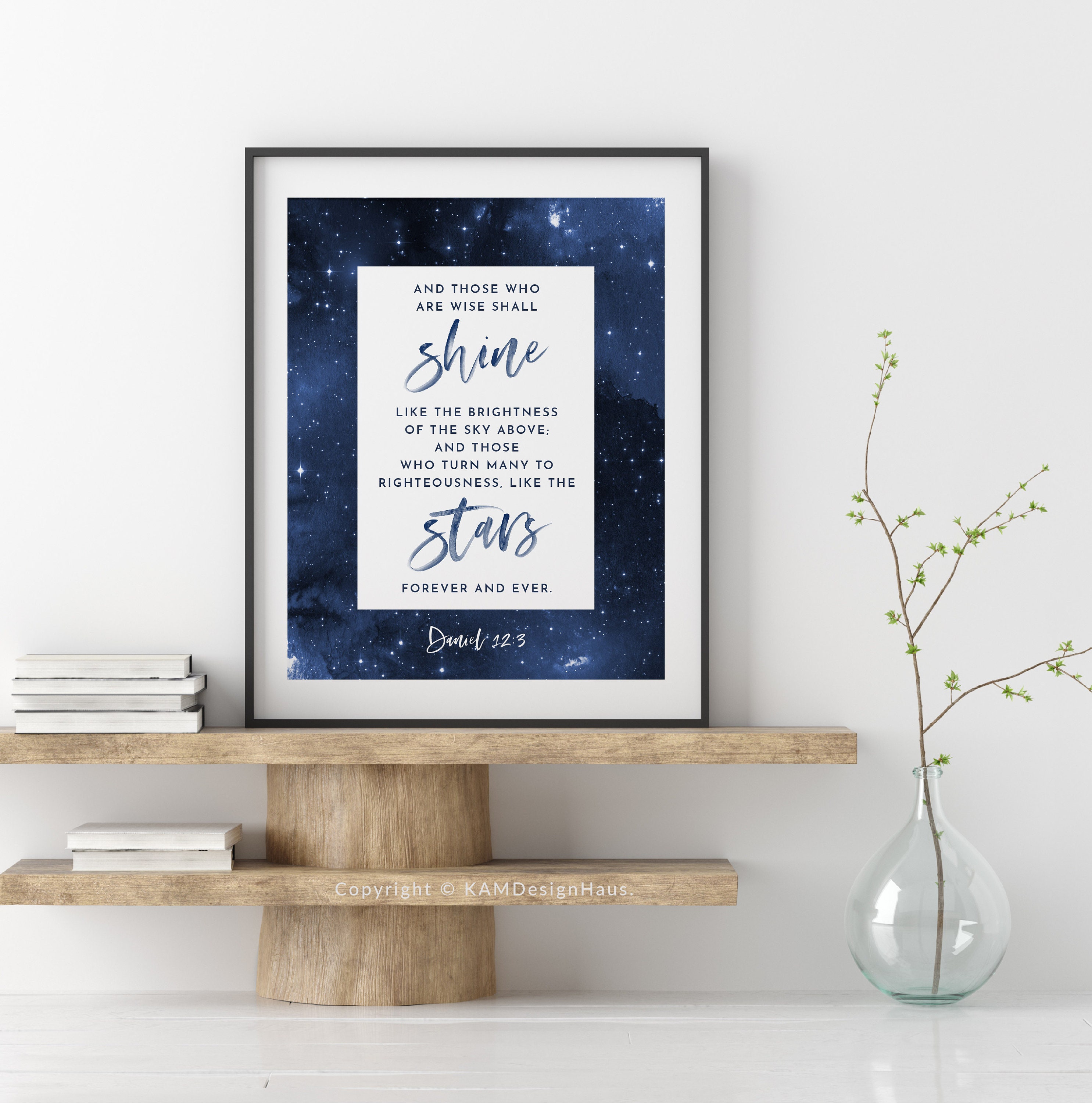 Daniel 12:3 Like The Stars Bible Verse Wall Art Bible Verse | Etsy