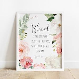 Jeremiah 17:7 Blessed is the One Bible Verse Wall Art, Scripture ...