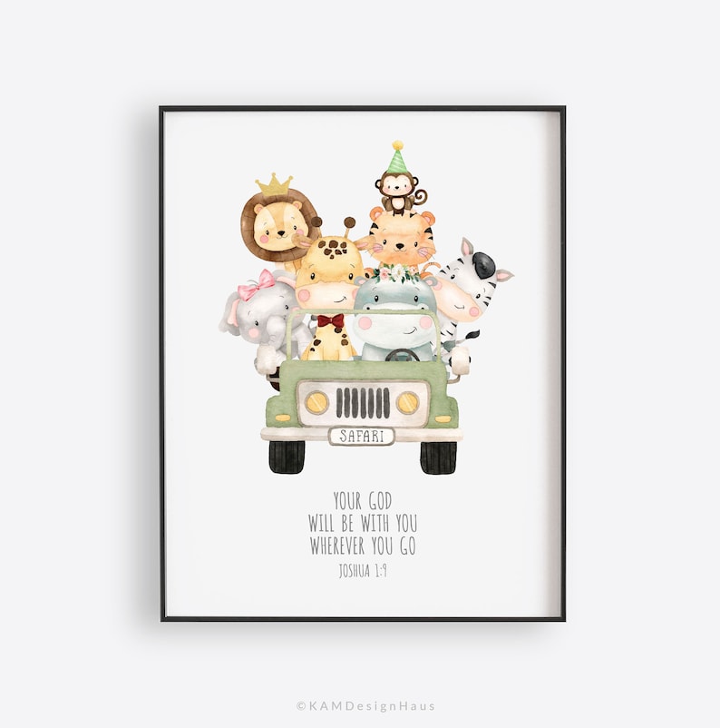 Joshua 1:9 Nursery Bible Verse Wall Art Set of 3 Printable - Etsy