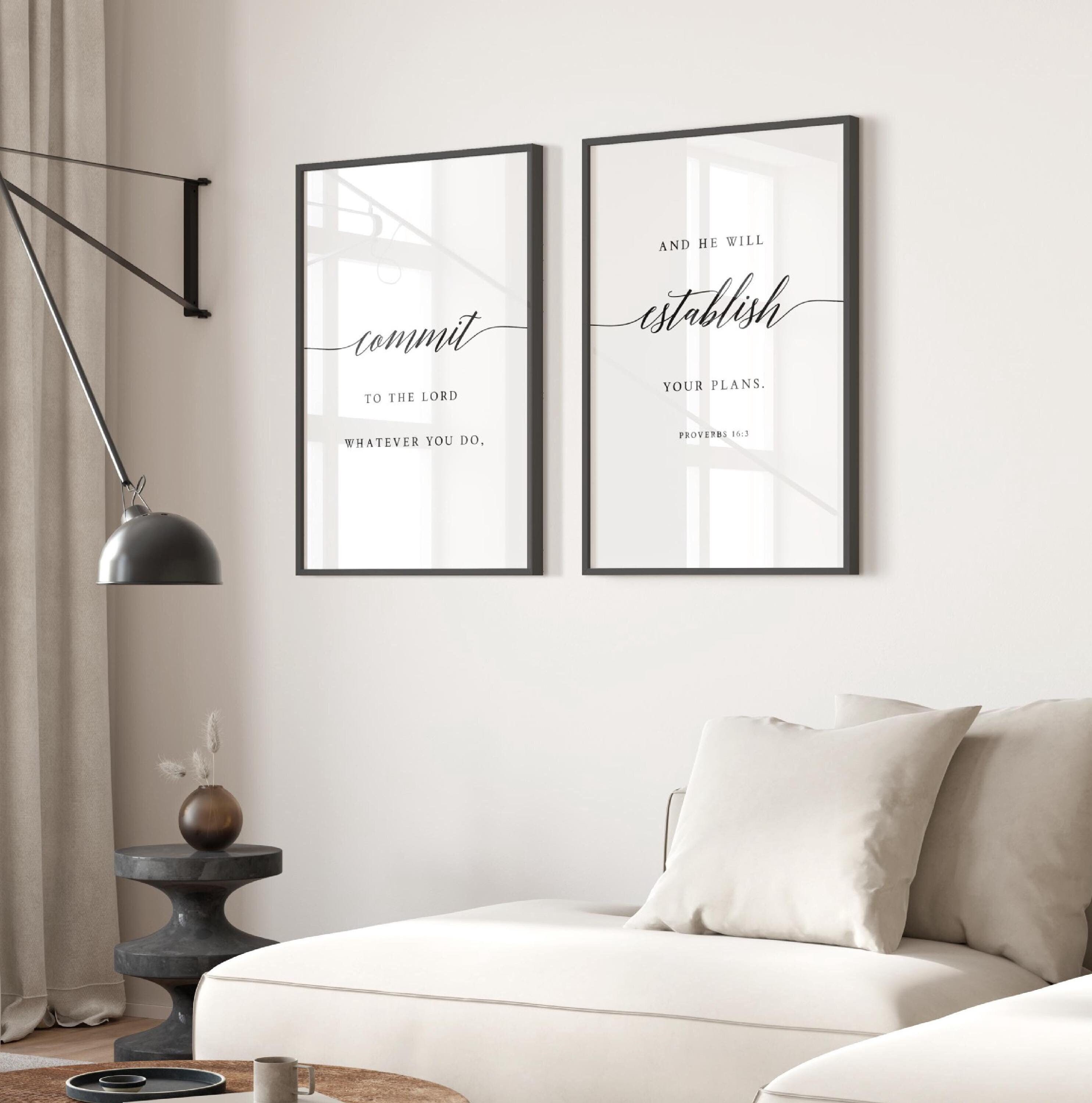 Proverbs 16:3 Commit to the Lord Bible Verse Wall Art, Printable Wall ...