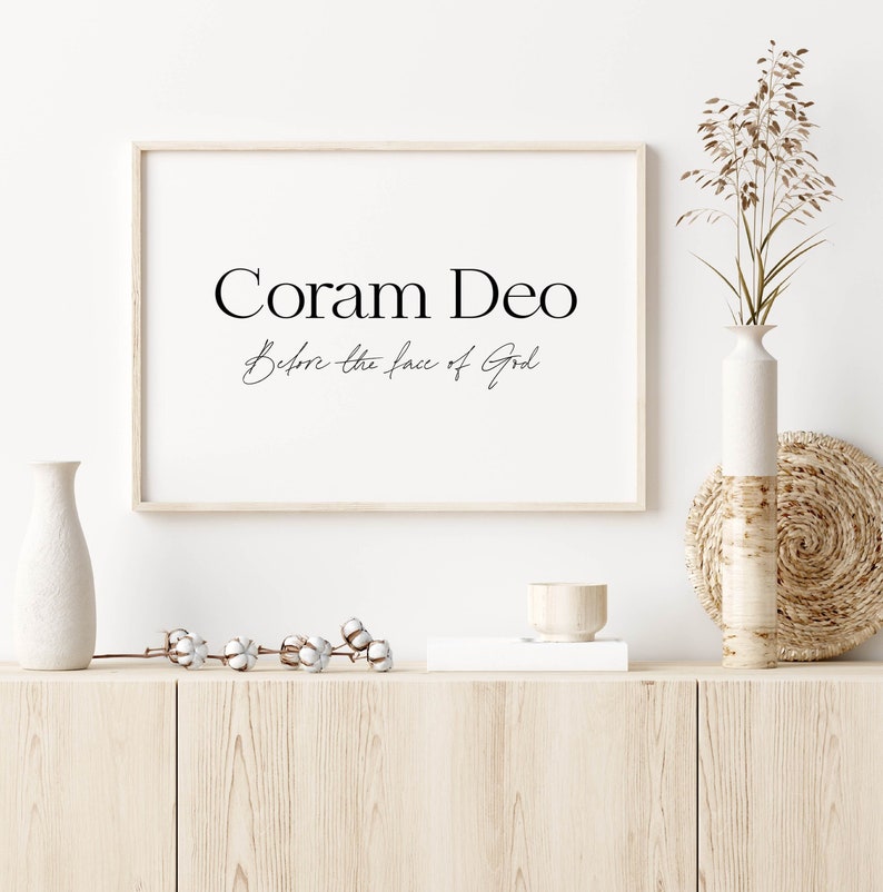 Coram Deo Christian Wall Art, Horizontal Print Download, Printable Wall ...