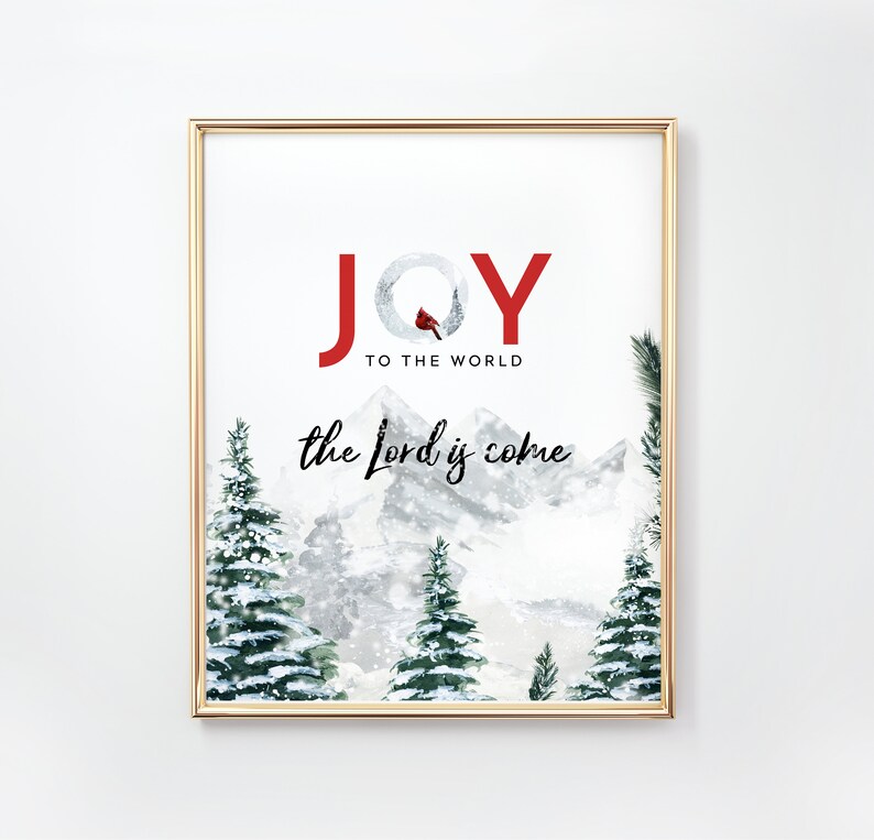 Joy To The World White Christmas Printable Wall Art Christmas | Etsy
