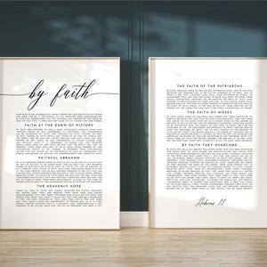 Hebrews 11 by Faith Scripture Wall Art, Printable Wall Art, Bible Verse ...