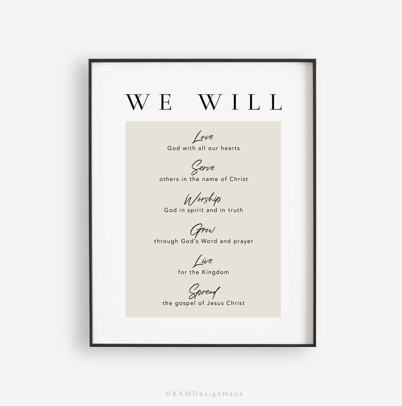 Mission Statement Christian Print Printable Wall Art | Etsy
