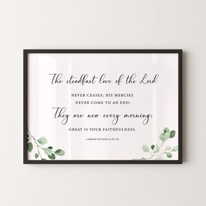 Lamentations 3:22-23 Great is Your Faithfulness Bible Verse Printable ...