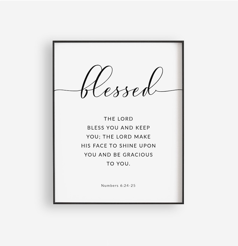 Thankful Grateful Blessed Bible Verse Printable Wall Art | Etsy