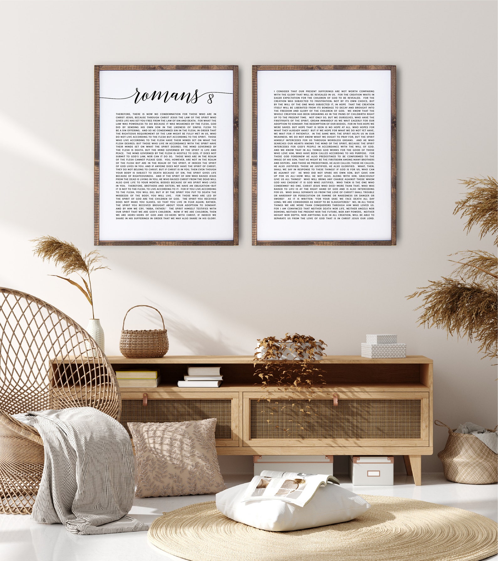 Romans 8 Bible Verse Wall Art Printable Wall Art Set of 2 - Etsy