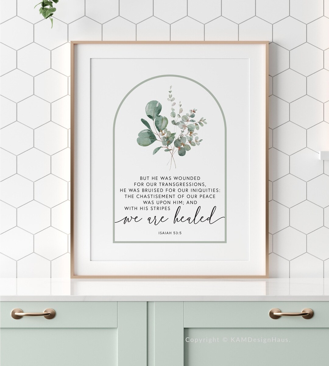 Isaiah 53:5 KJV Scripture Wall Art, Printable Wall Art, Easter Print ...