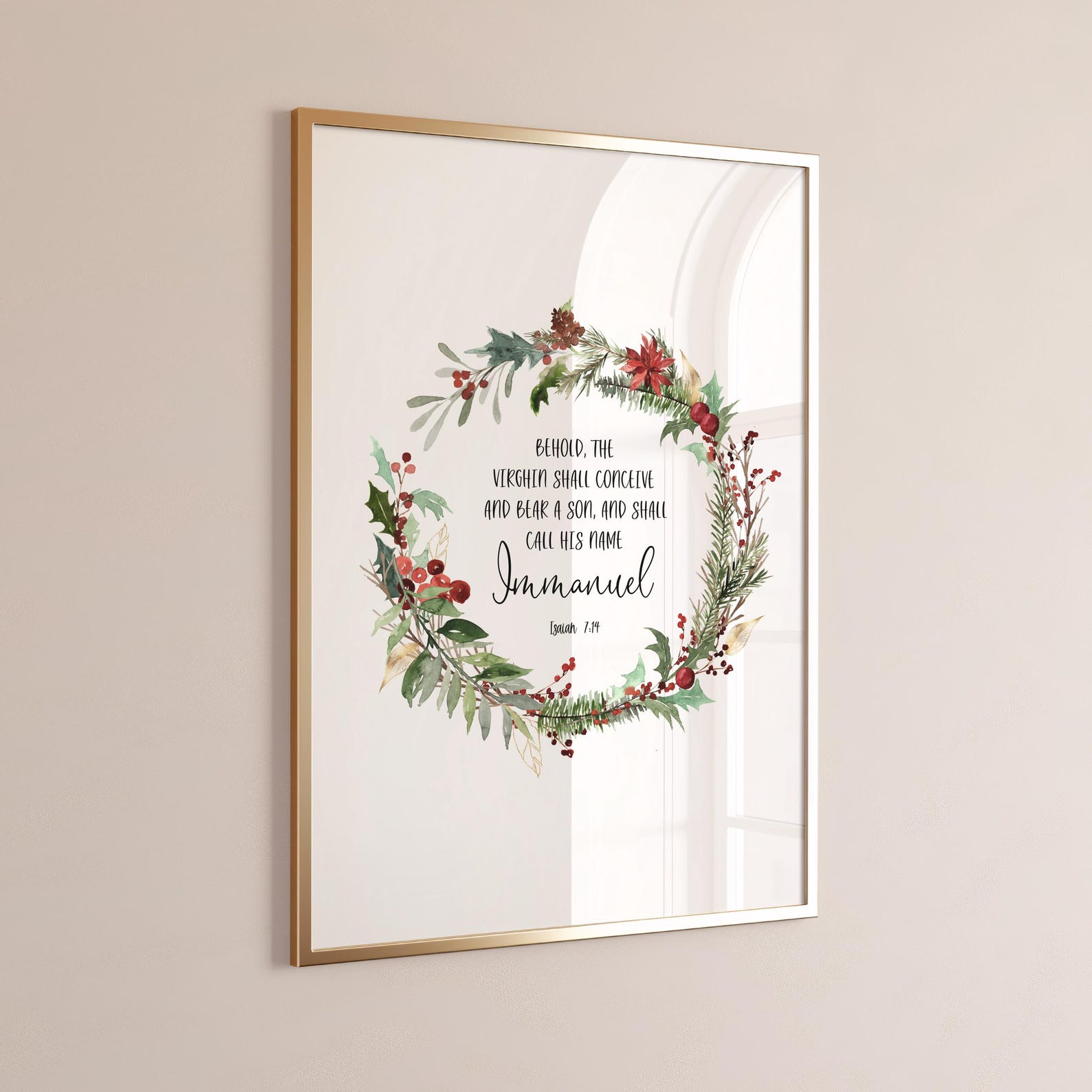Isaiah 7:14 ESV Christmas Printable, Bible Verse Card Download ...