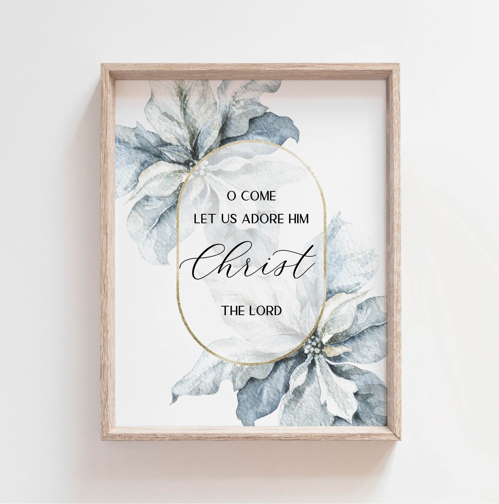 Let Us Adore Him Christmas Printables Bible Verse Card - Etsy