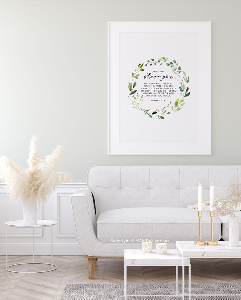 Numbers 6:24-26 ESV Bless You Bible Verse Wall Art Scripture - Etsy