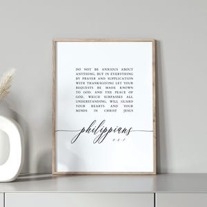 Philippians 4:6-7 Do Not Be Anxious Bible Verse Print Download ...