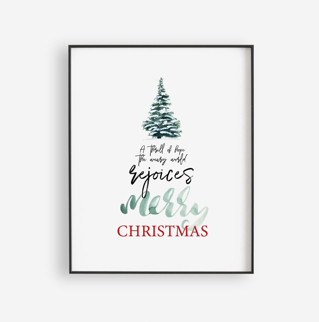 A Thrill of Hope Printable Wall Art, Christmas Printables, Christmas ...