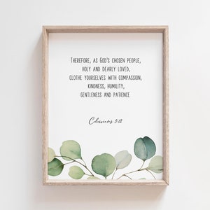 Colossians 3:12-14 Set of 3 Bible Verse Wall Art, Printable Wall Art ...