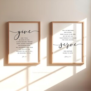 Luke 6:38 Give & Serve Bible Verse Print, Set of 2 Scripture Download ...