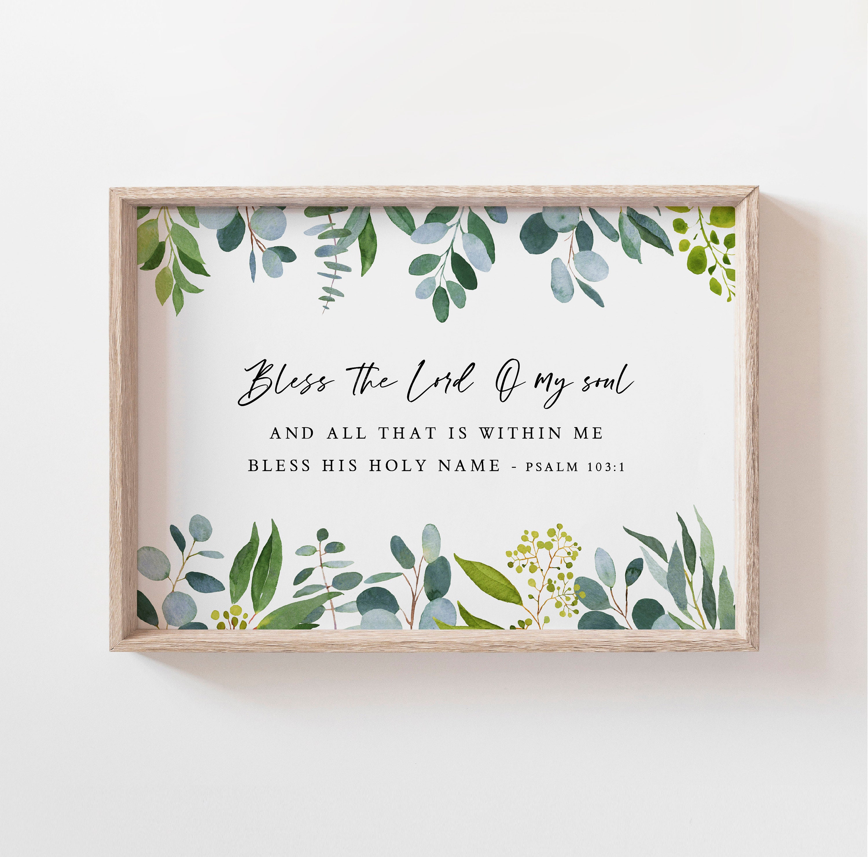 Psalm 103:1 Bless the Lord O My Soul Bible Verse Wall Art - Etsy