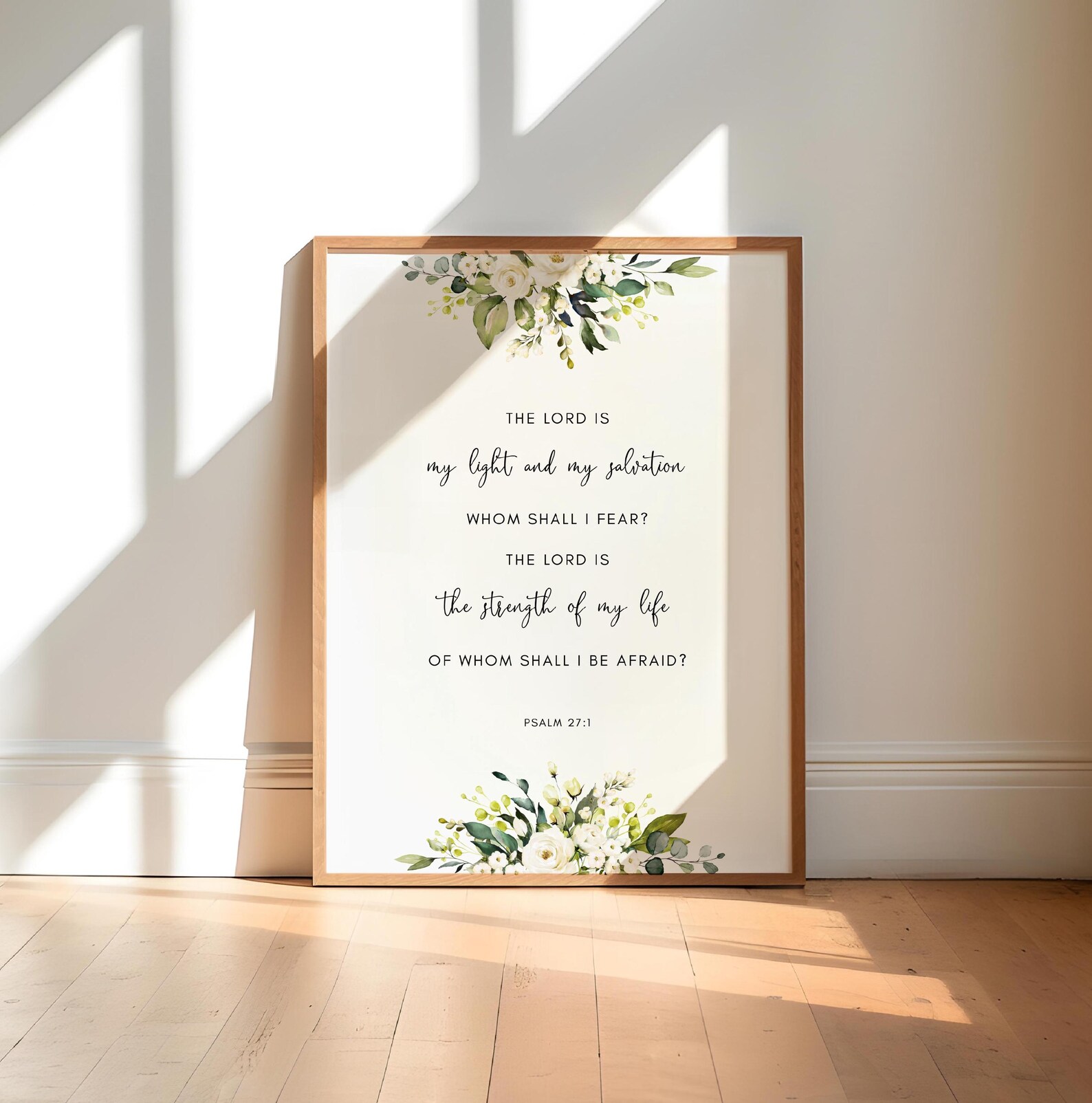 Psalm 27:1 the Lord Bible Verse Wall Art, Printable Wall Art, Scripture ...