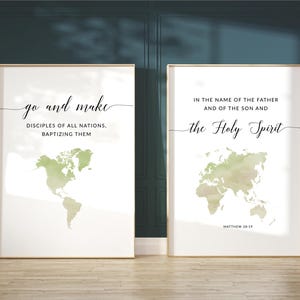 Matthew 28:19 Go and Make Disciples Bible Verse Wall Art, Set of 2 ...