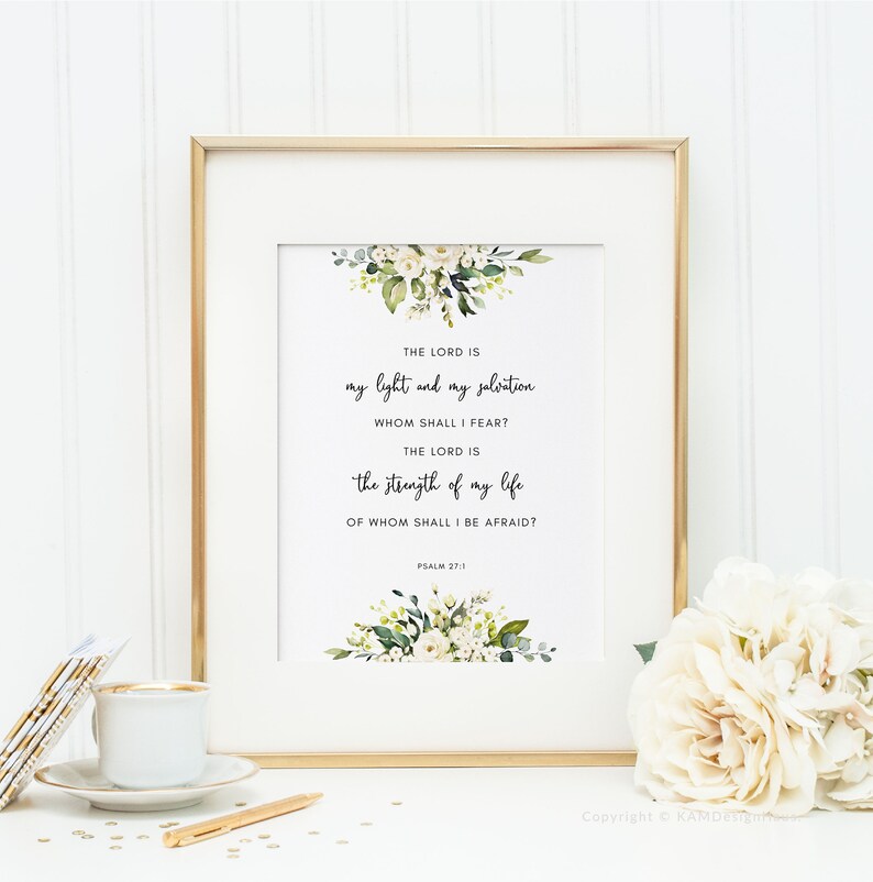Psalm 27:1 the Lord Bible Verse Wall Art Printable Wall Art | Etsy