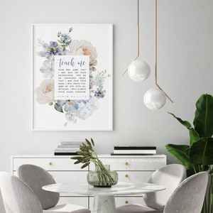 Psalm 86:11-12 Teach Me Bible Verse Wall Art, Printable Wall Art ...
