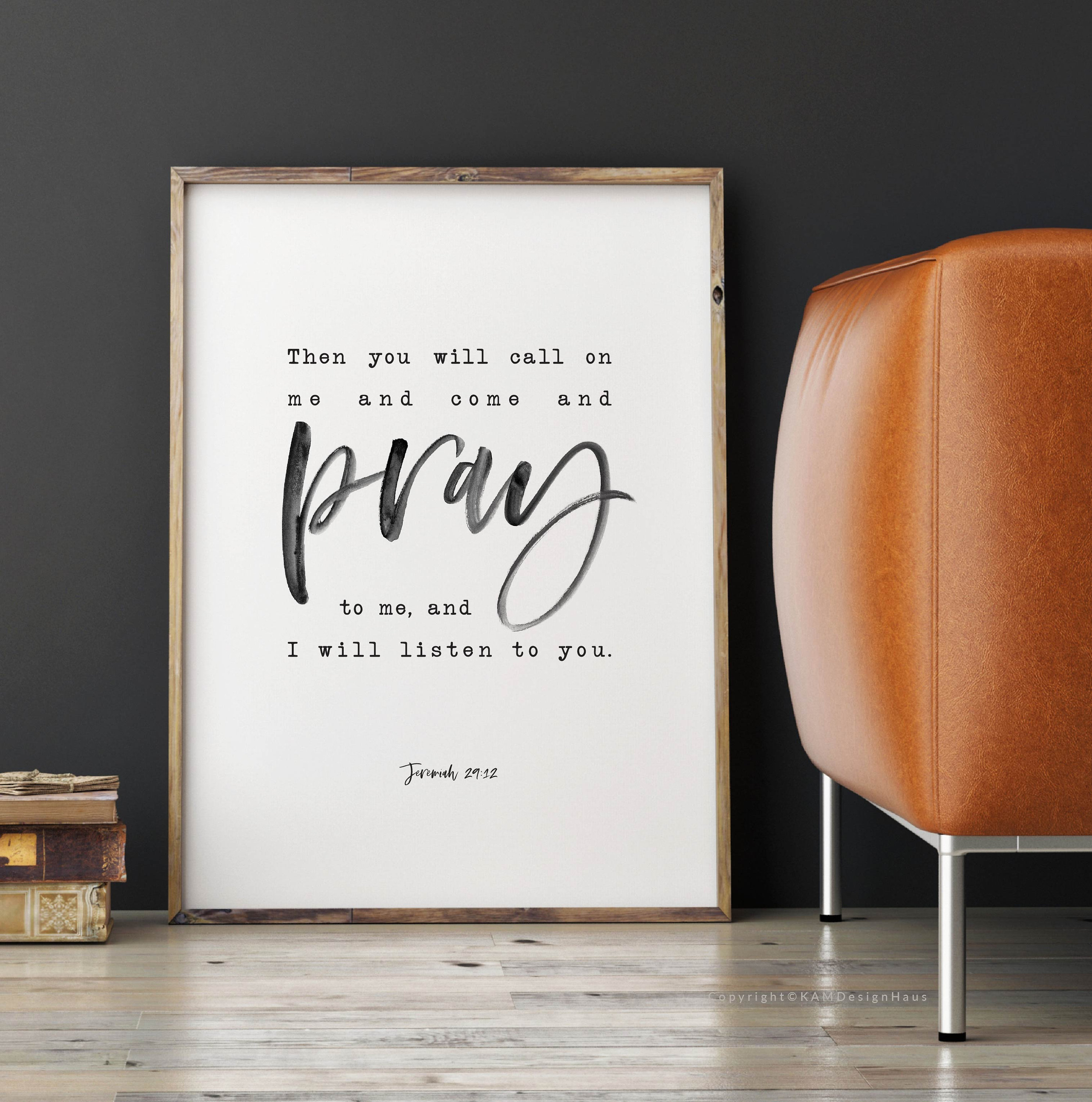 Jeremiah 29:12 Pray Bible Verse Wall Art Scripture Print | Etsy