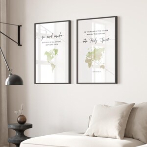 Matthew 28:19 Go and Make Disciples Bible Verse Wall Art, Set of 2 ...