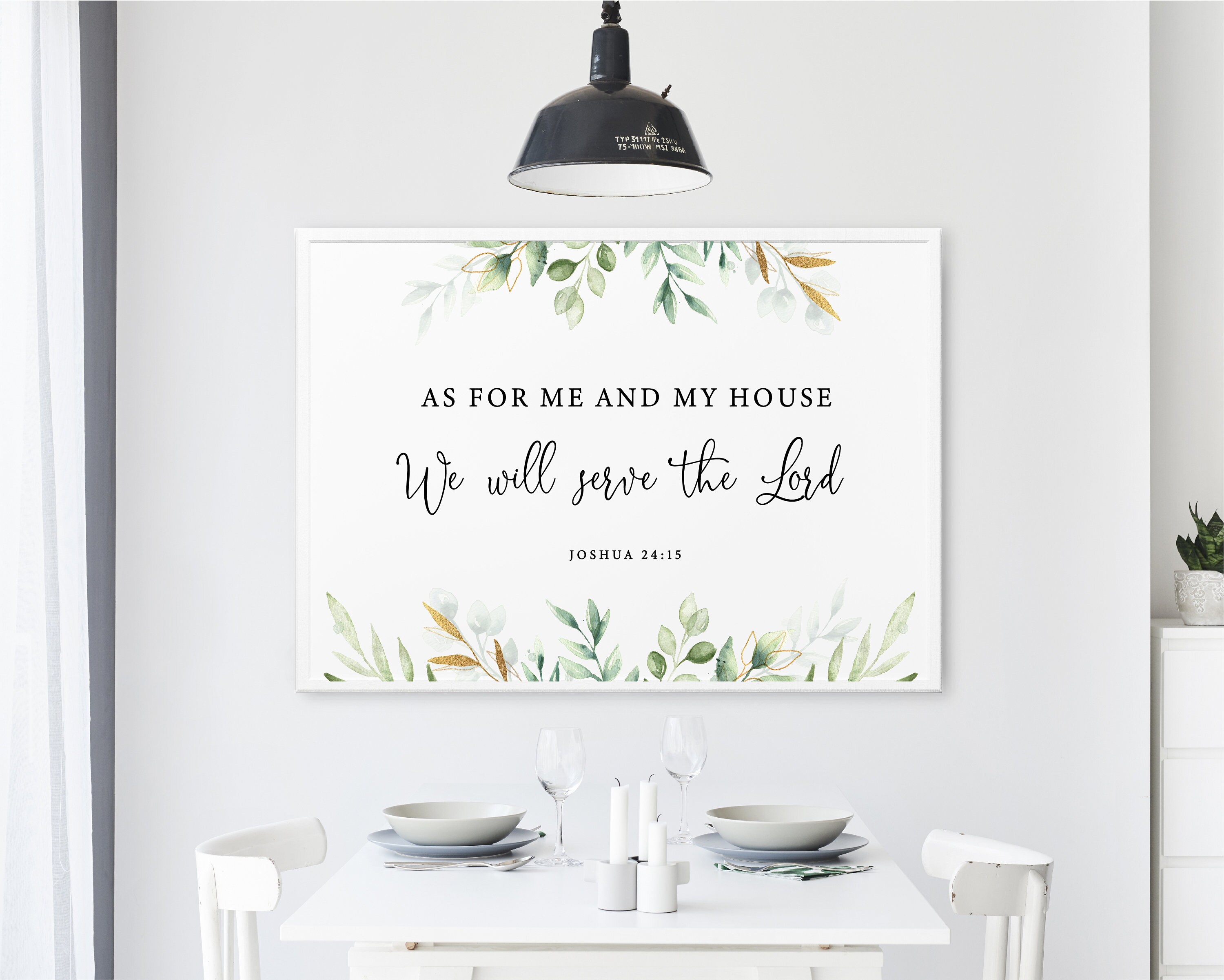Joshua 24:15 We Will Serve the Lord Bible Verse Wall Art | Etsy