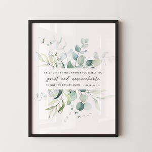 Jeremiah 33:3 Call to Me Bible Verse Wall Art, Printable Wall Art ...