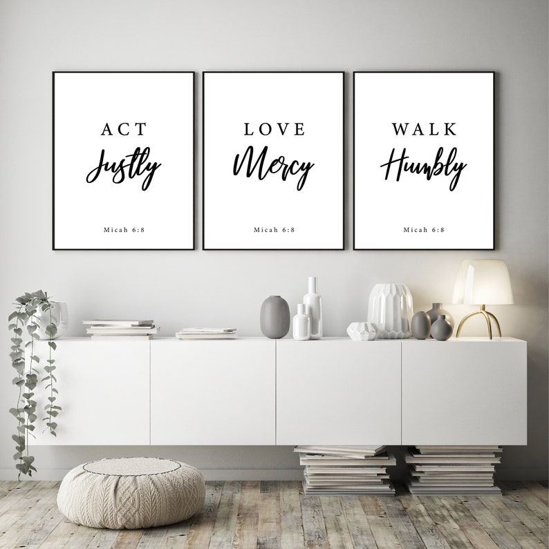 Micah 6:8 Act Justly Love Mercy Bible Verse Printable Wall - Etsy