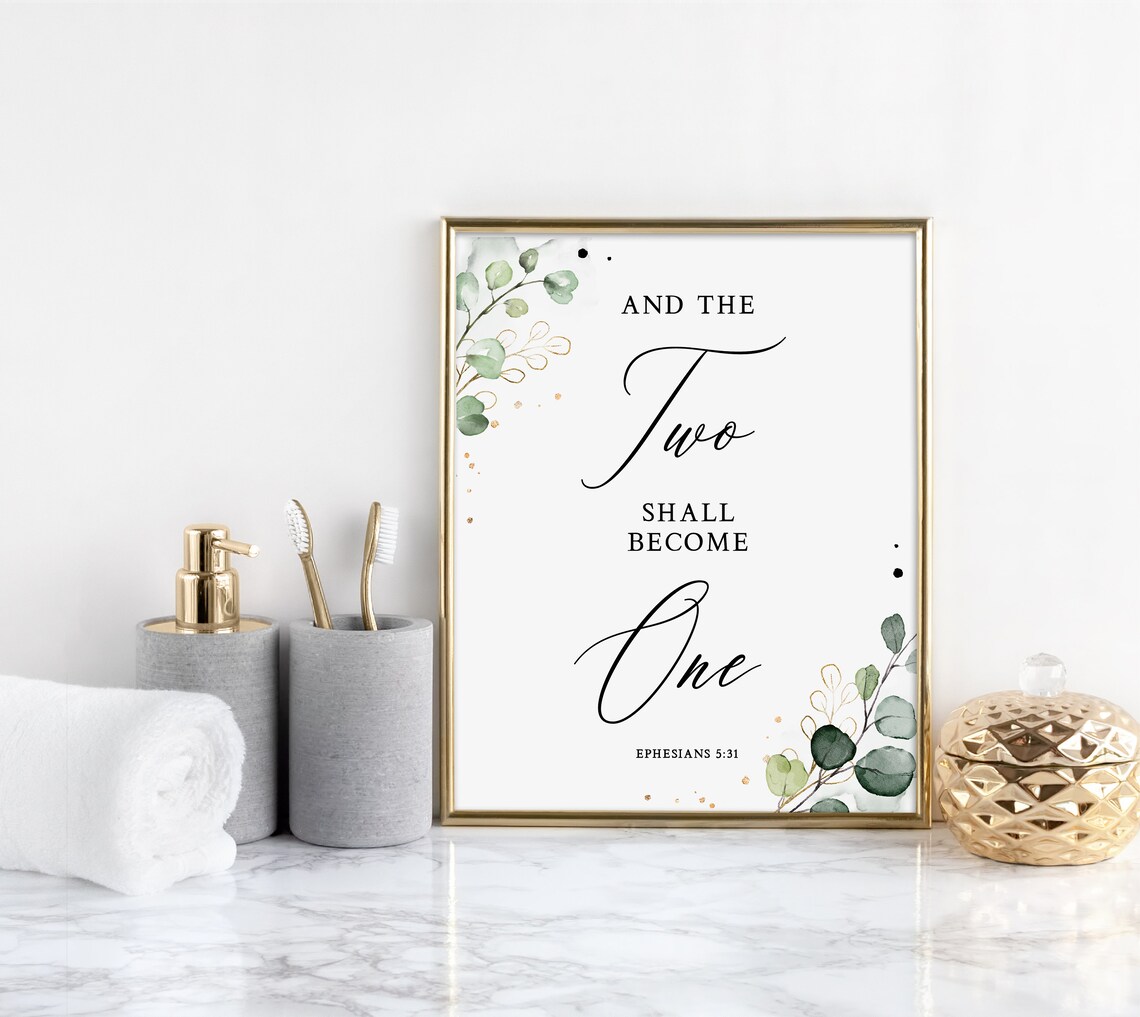 Ephesians 5:31 Two Shall Become One Bible Verse Printable Wall | Etsy