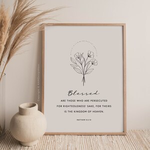 The Beatitudes Bundle, Matthew 5:3-10 ESV Sripture Printable Wall Art ...