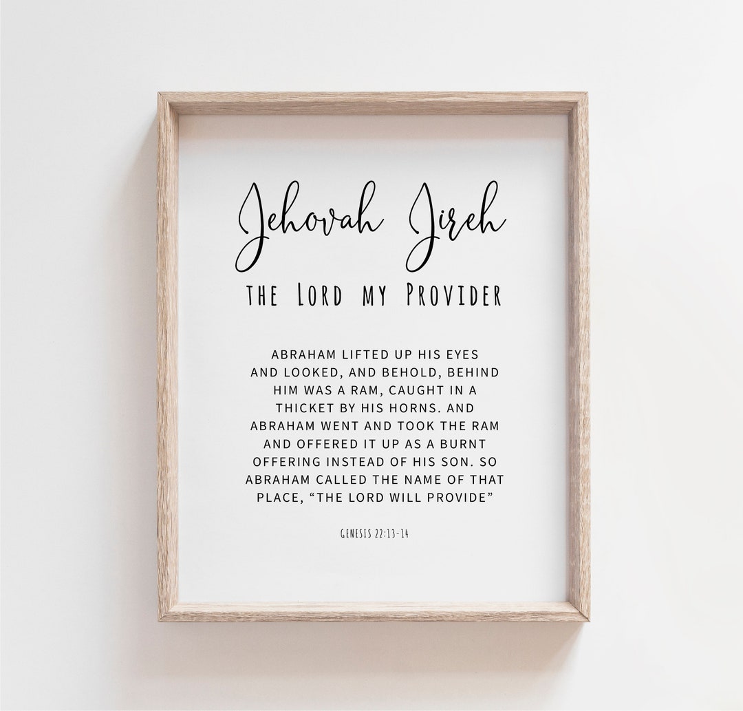 Jehovah Jireh the Lord My Provider Bible Verse (Download Now) - Etsy