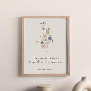 Philippians 4:13 I Can Do All Things Through Christ Bible Verse Wall ...