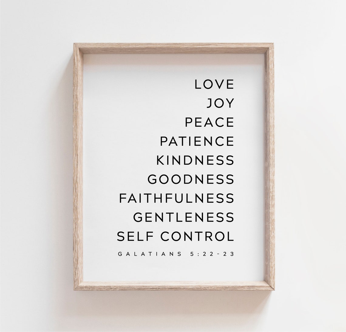 Galatians 5:22-23 Bible Verse Printable Wall Art Fruit of the | Etsy