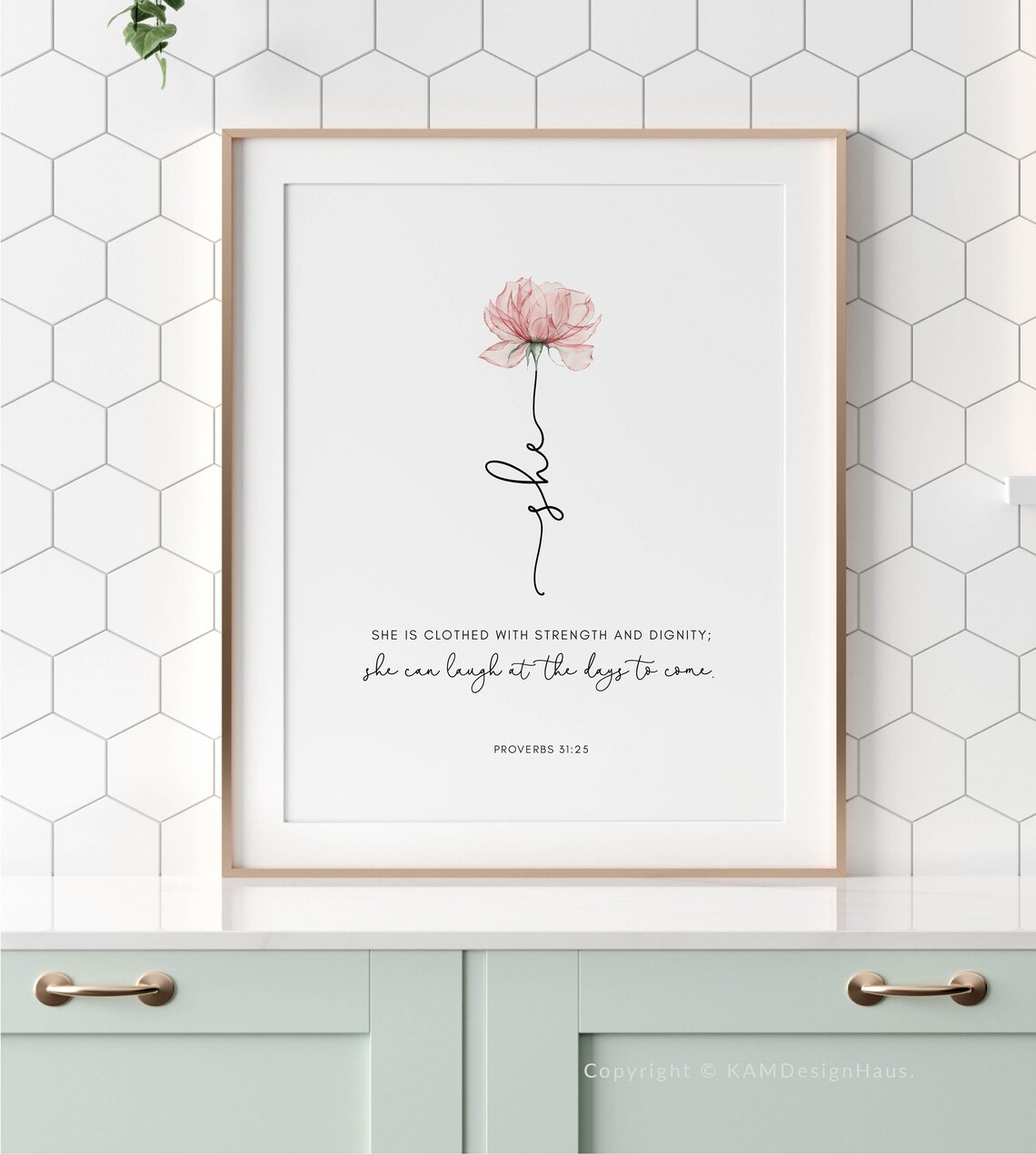 Proverbs 31:25 She Bible Verse Wall Art Scripture Printables - Etsy