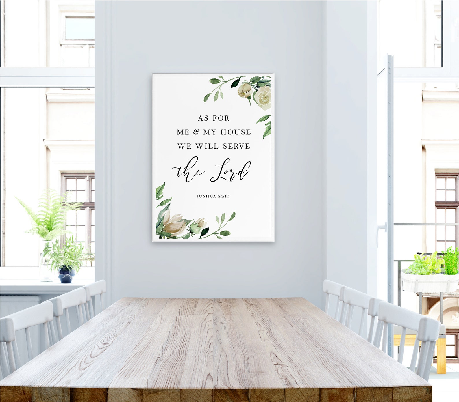 Joshua 24:15 We Willl Serve The Lord Bible Verse Wall Art | Etsy