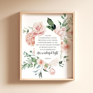 1 Peter 2:9 You Are Chosen, Bible Verse Wall Art, Printable Wall Art ...