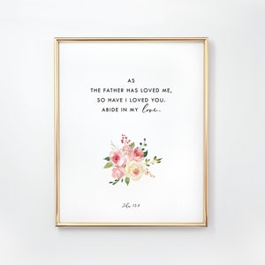 John 15:9-12 Love One Another Bible Verse Printable Wall Art - Etsy