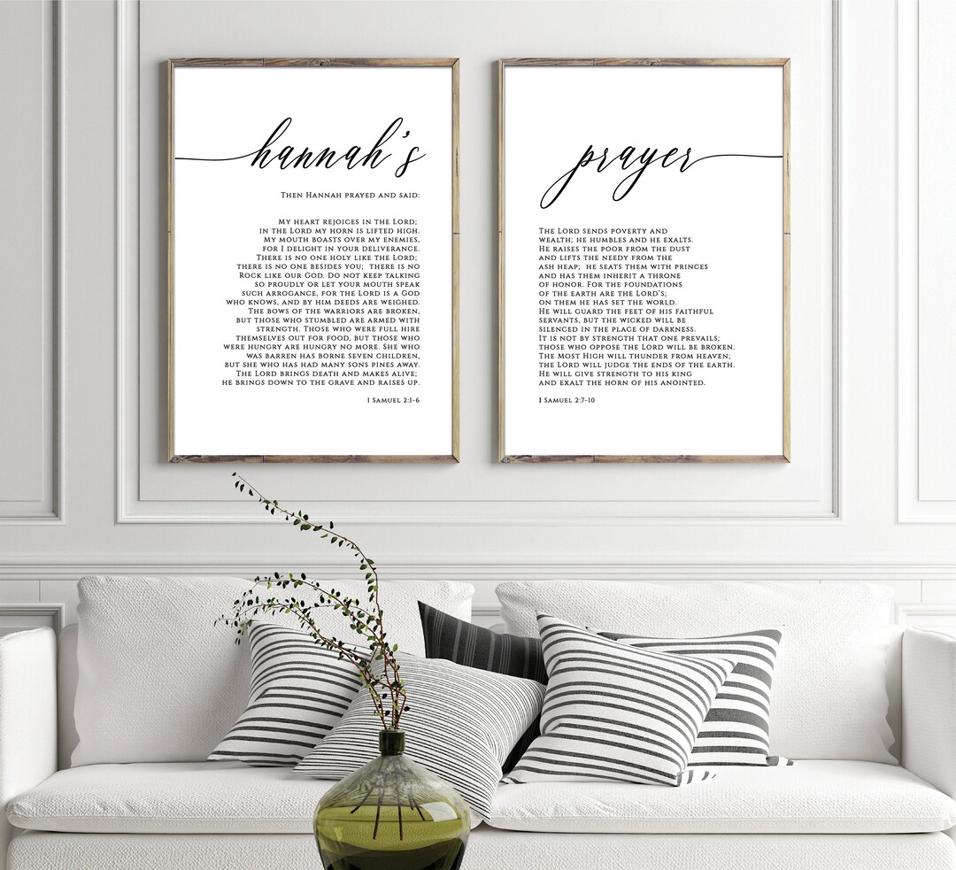 1 Samuel 2:1-10 Hannah's Prayer Bible Verse Wall Art, Printable Wall ...