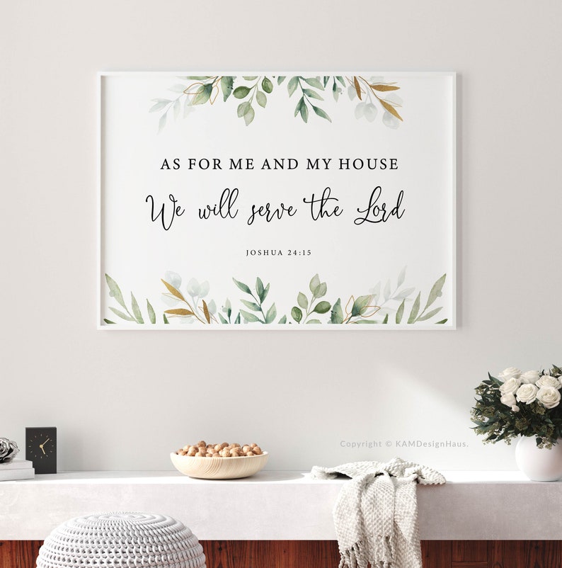 Joshua 24:15 We Will Serve the Lord Bible Verse Wall Art - Etsy