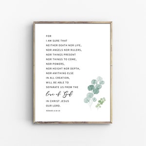 Romans 8:38-39 Bible Verse Printable Wall Art, Bible Verse Print ...