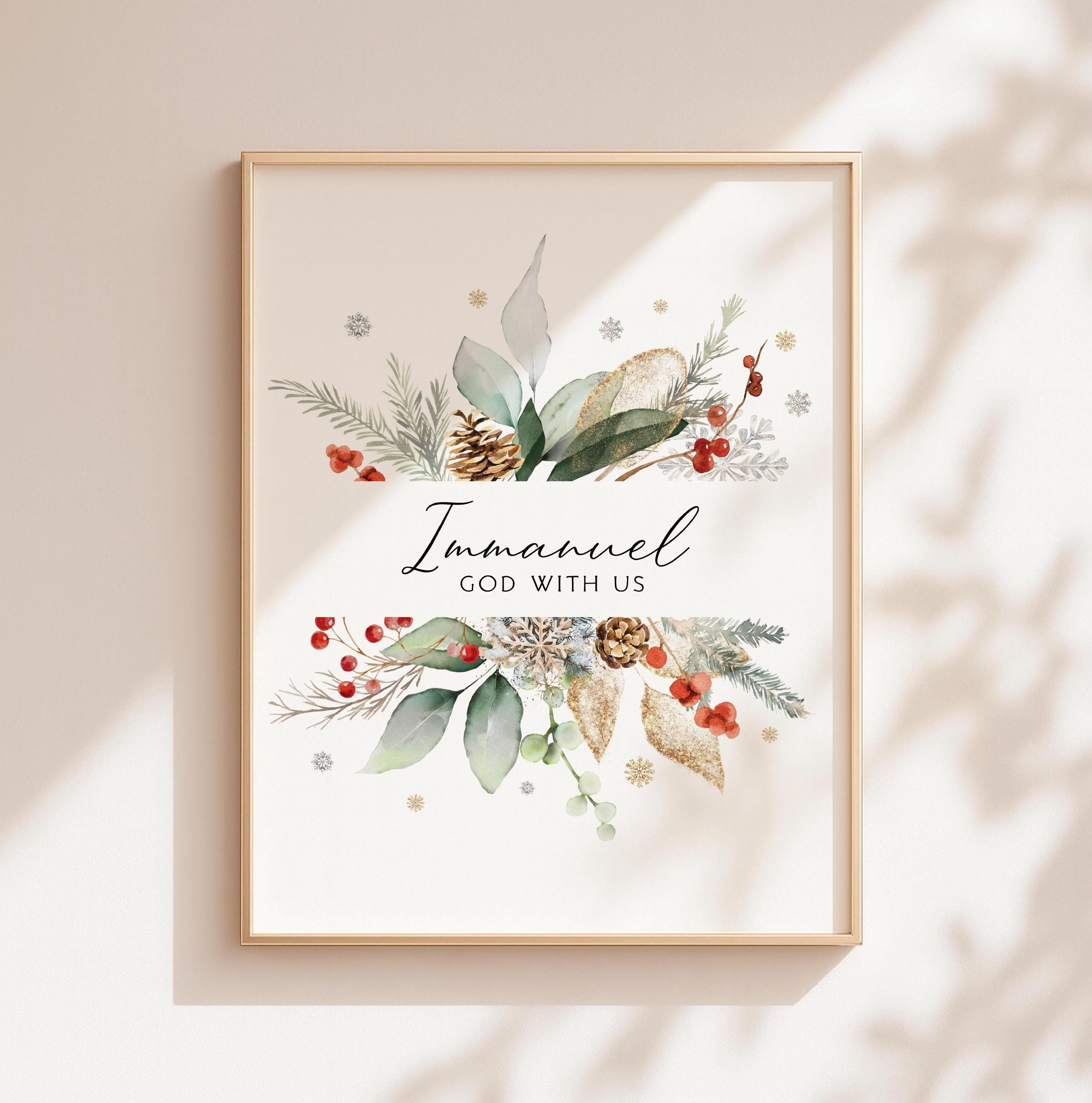 Immanuel Christmas Wall Art, Christian Printable Decor, Christian ...