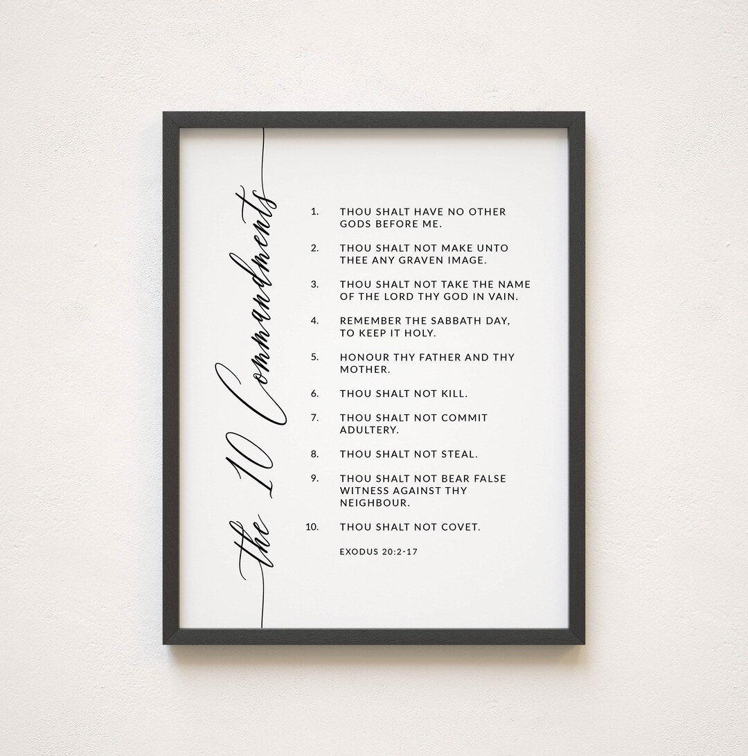 The 10 Commandments KJV Bible Verse Wall Art Bible Verse - Etsy