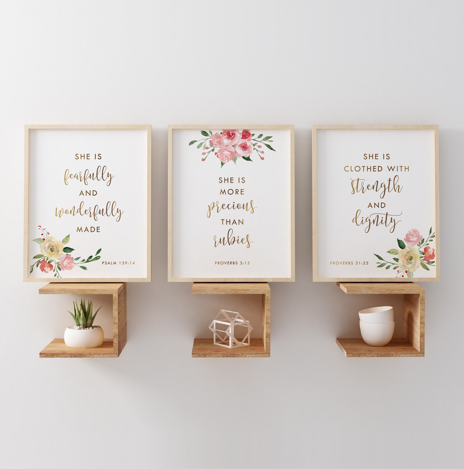 Psalm 139:14 Set of 3 Nursery Printable Wall Art Nursery | Etsy