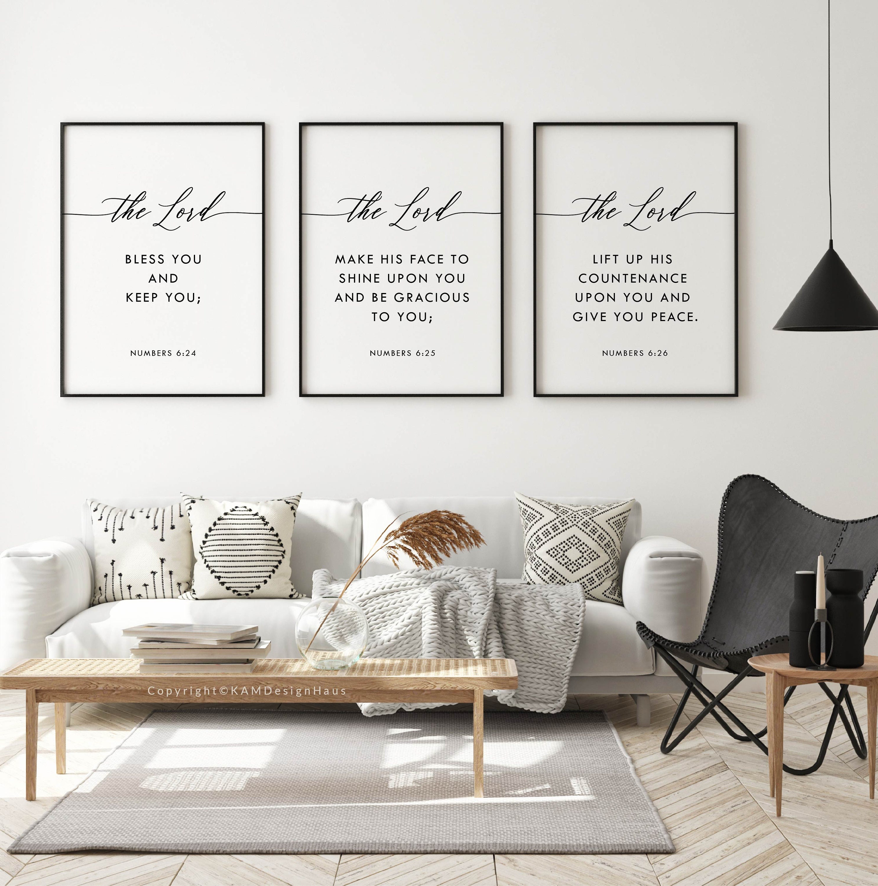 Set of 3 Bible Verse Wall Art Printable Scripture Numbers - Etsy