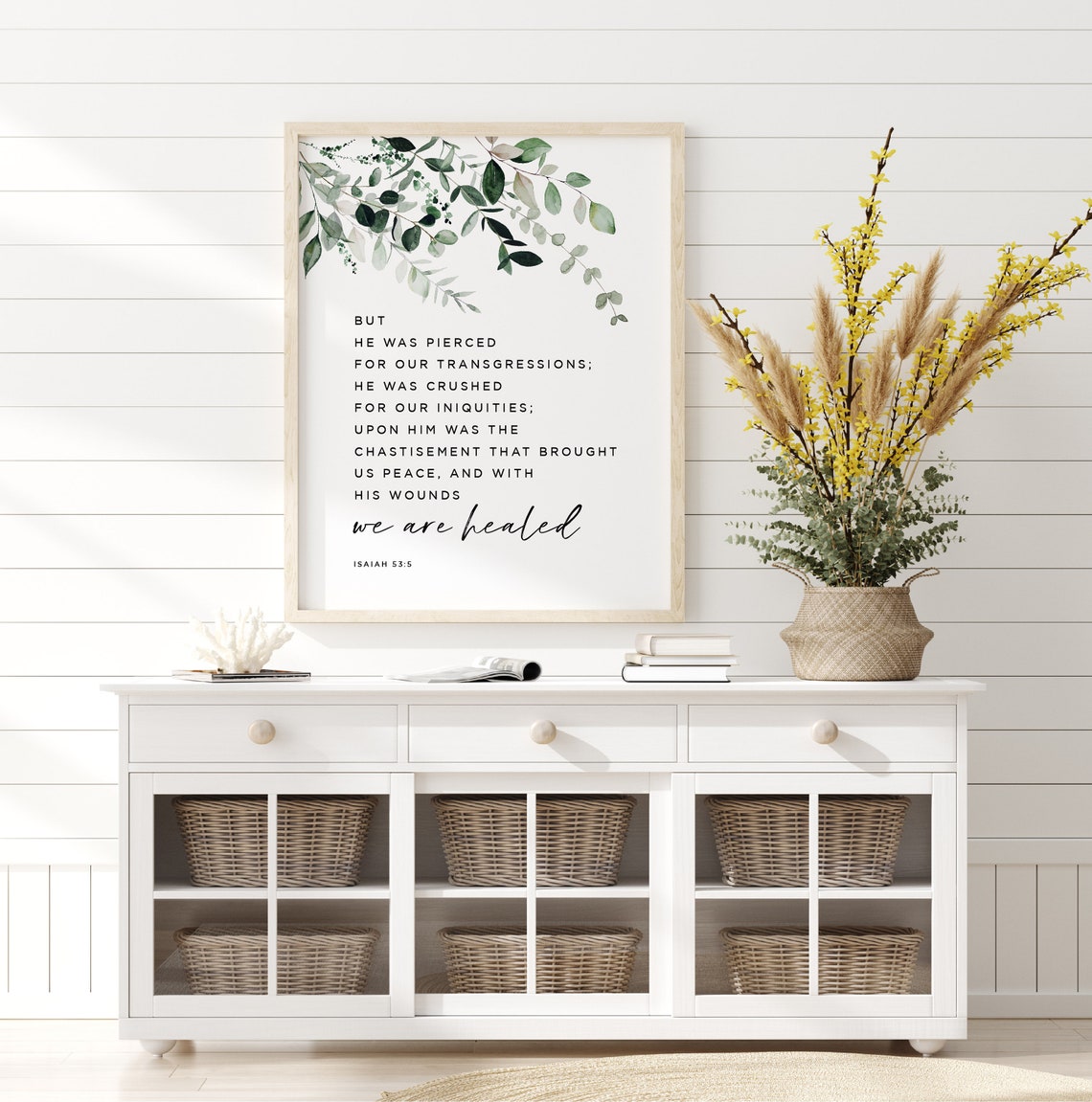 Isaiah 53:5 ESV With His Wounds Bible Verse Wall Art | Etsy