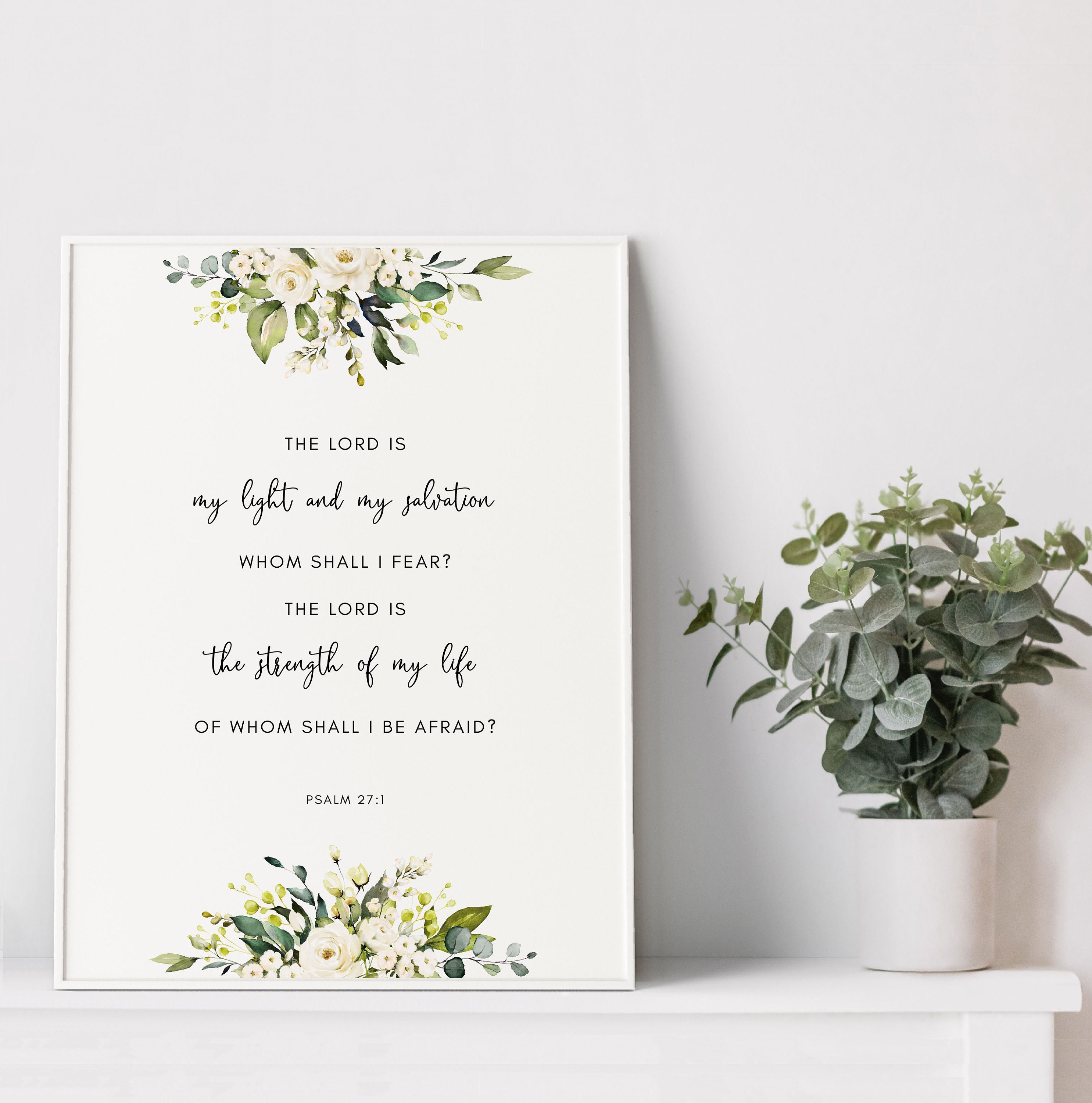Psalm 27:1 the Lord Bible Verse Wall Art Printable Wall Art | Etsy