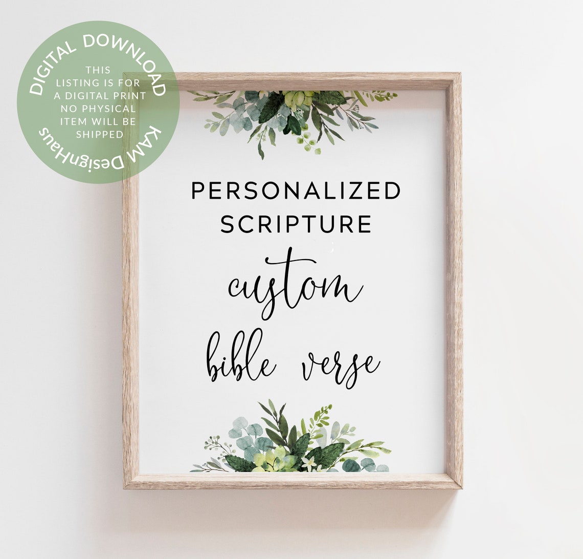 Personalized Bible Verse Printable Custom Bible Verse Digital | Etsy