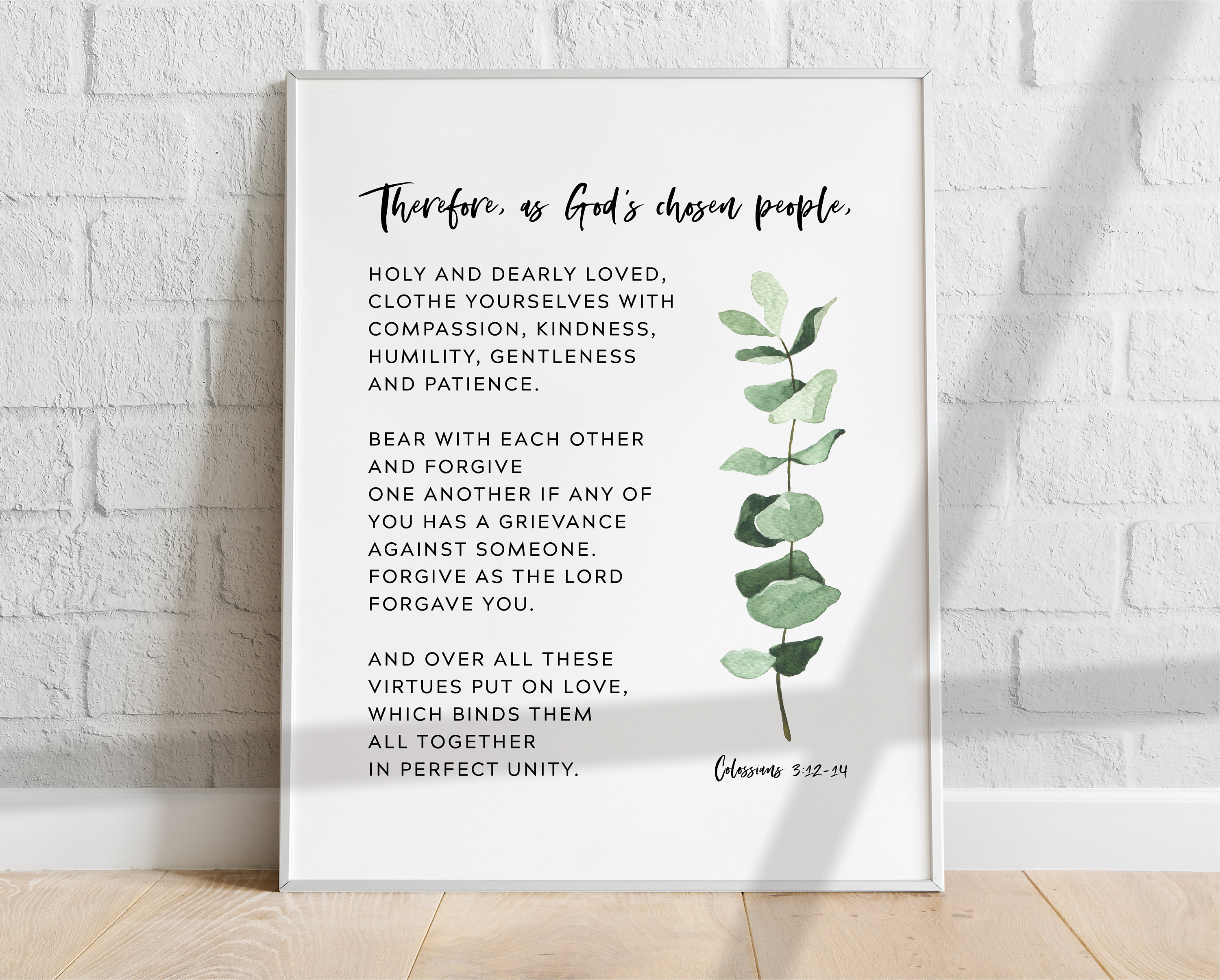 Colossians 3:12-14 as the Lord Forgave You Bible Verse Wall | Etsy